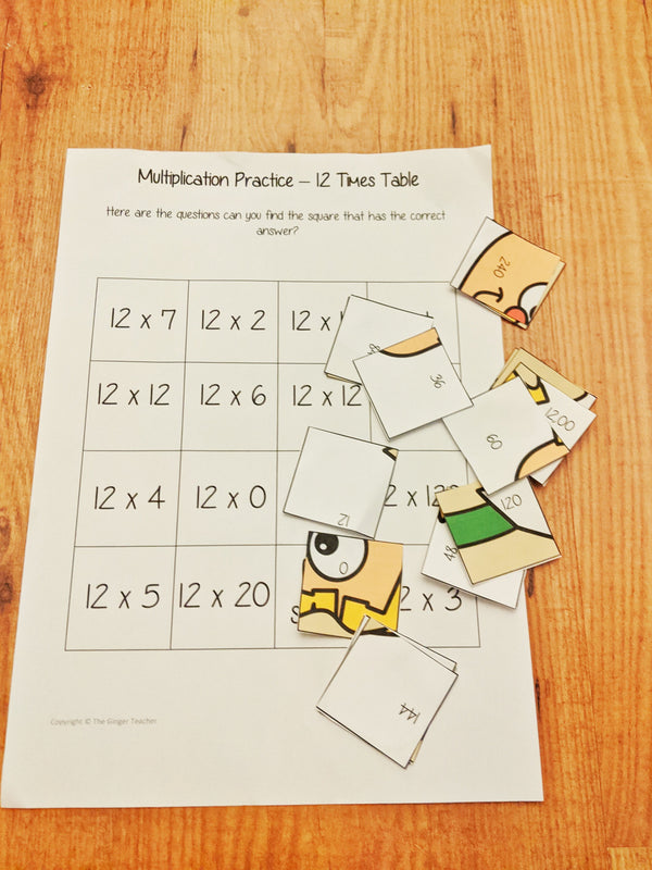 Fall Themed Independent Multiplication Revision Sheets 12x – The Ginger ...