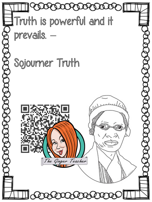 Sojourner Truth Interactive Quote Poster – The Ginger Teacher
