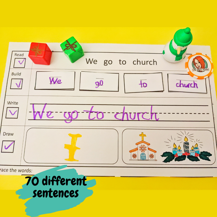 Christmas Simple Sentence Building – The Ginger Teacher