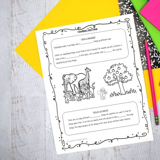 Classifying Living Things Lesson – The Ginger Teacher