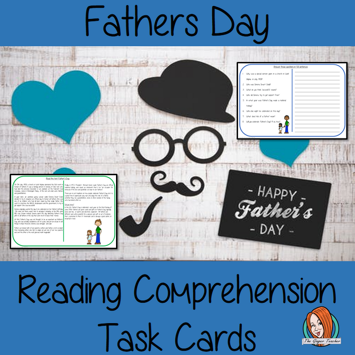 Fathers Day Reading Comprehension Cards – The Ginger Teacher