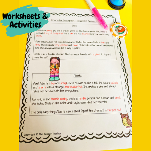 Writing Character Descriptions Lesson Awful Auntie – The Ginger Teacher
