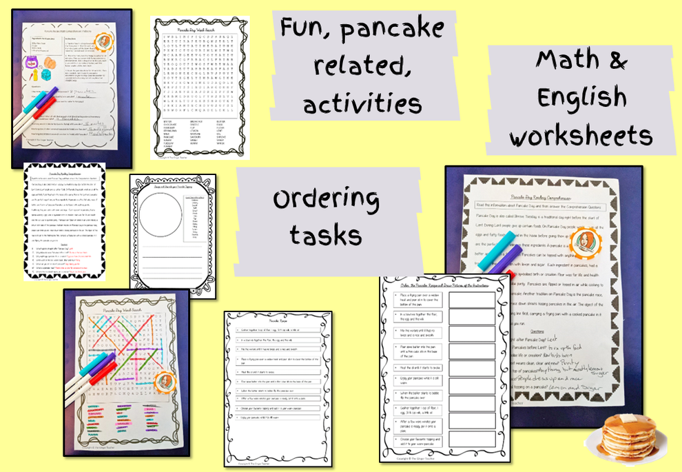 Pancake Day Worksheets – The Ginger Teacher