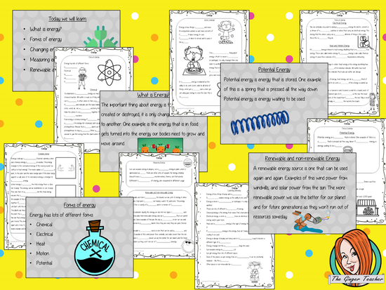 Energy Science Lesson – The Ginger Teacher