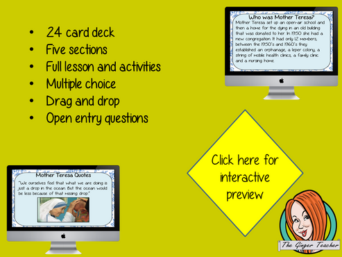 Mother Teresa - Boom Cards Digital Lesson – The Ginger Teacher