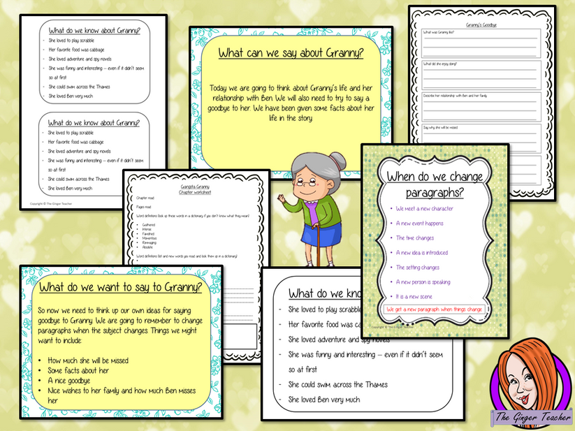 Using Paragraphs Lesson – Gangsta Granny – The Ginger Teacher