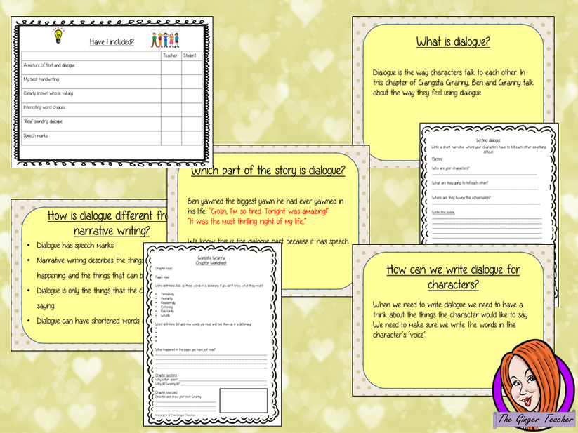 Complete Lesson Writing Dialogue – Gangsta Granny – The Ginger Teacher