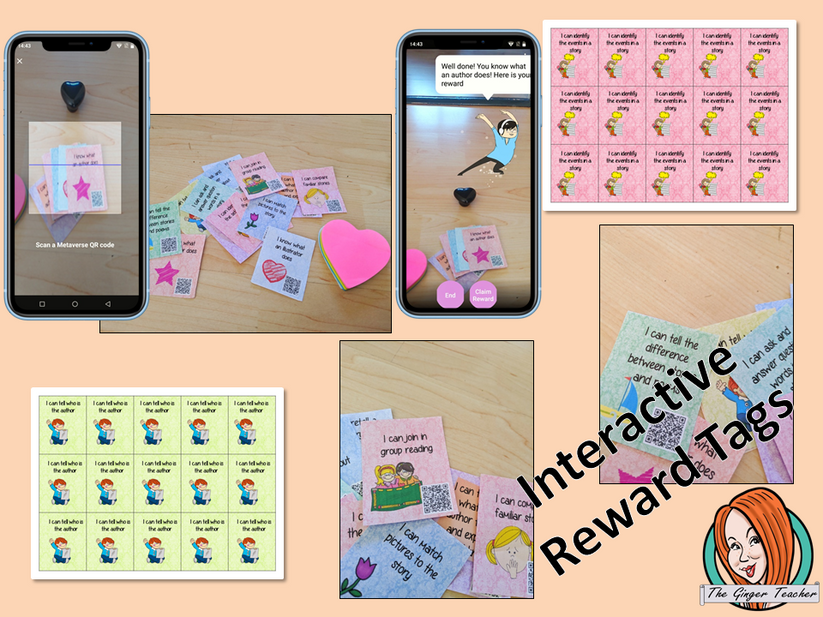 Interactive (AR) Reading Common Core Reward Tags – The Ginger Teacher
